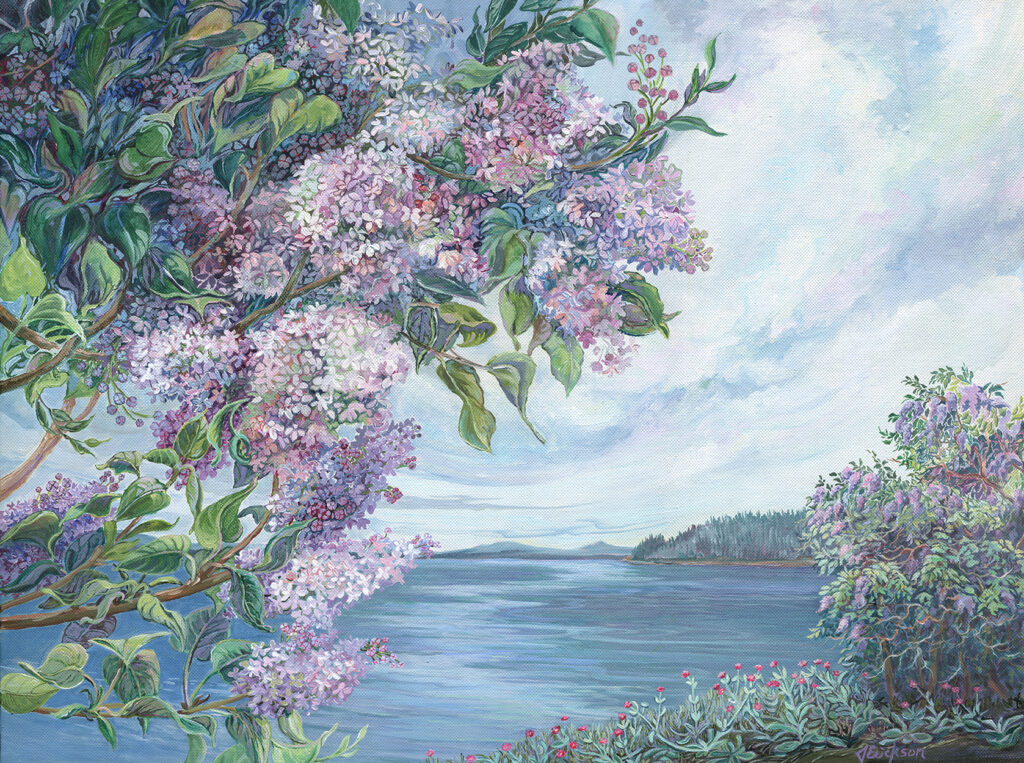 Lilac Serenity at Porlier Pass, sold - Jeanne Erickson Art