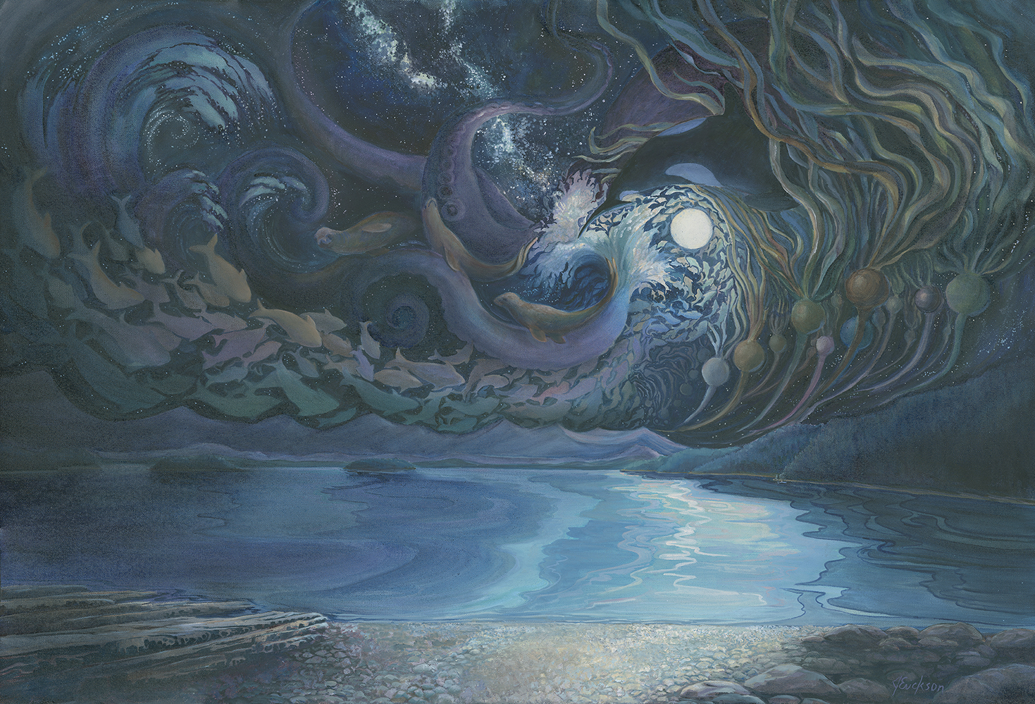 The Ocean Dreams, Ben's World Card - Jeanne Erickson Art